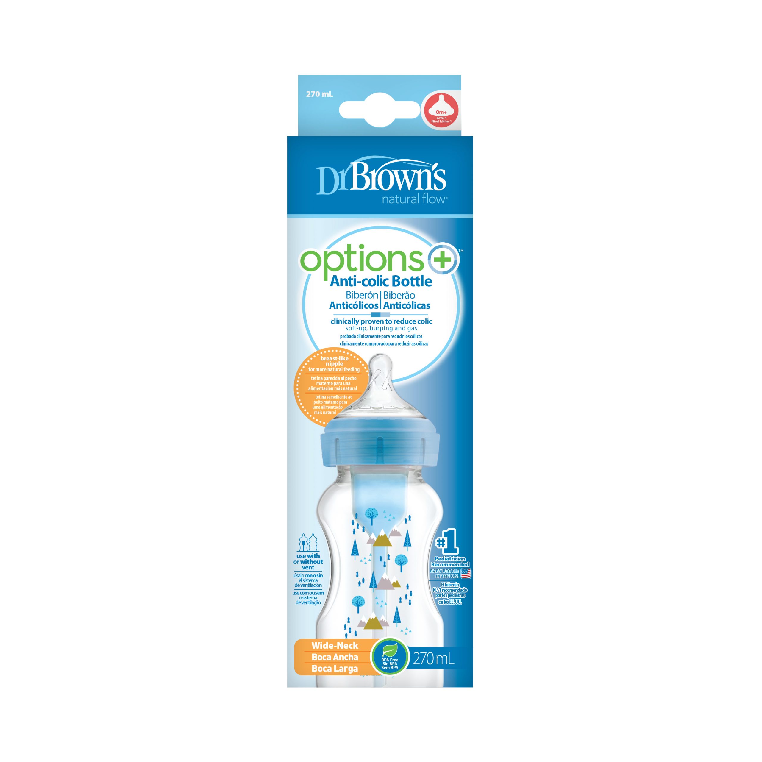 Dr. Brown's Option+ Anti-colic Wide-Neck Bottle 270ml, 1 pack - Dr.Brown's Cyprus